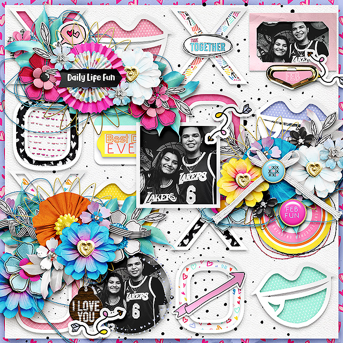 Digital Scrapbook Kit | Bold February Kit by Connection Keeping | Sweet ...