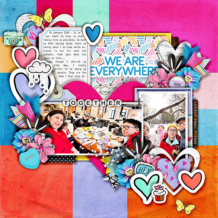 Digital Scrapbook Pack | Bold February Stickers by Connection Keeping ...