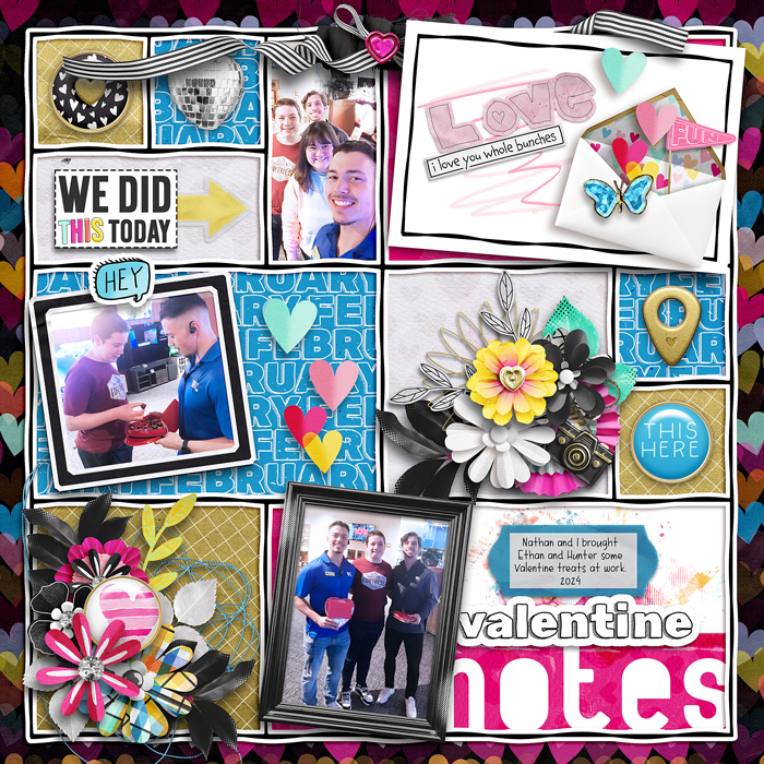 Digital Scrapbook Kit | Bold February Kit by Connection Keeping | Sweet ...