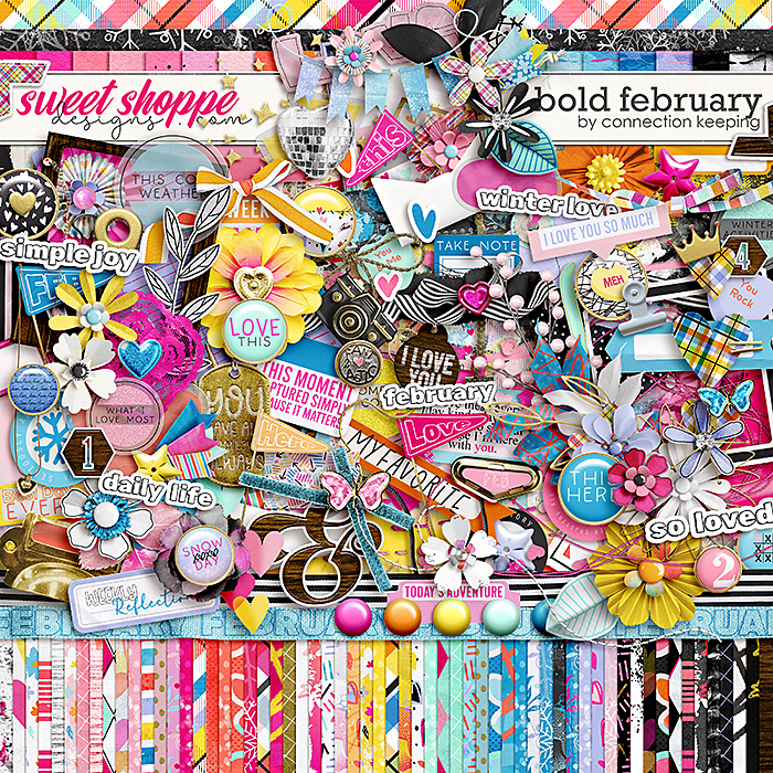 Digital Scrapbook Bundle | Bold February Bundle by Connection Keeping ...