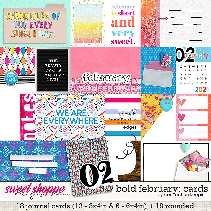 Digital Scrapbook Bundle | Bold February Bundle by Connection Keeping ...
