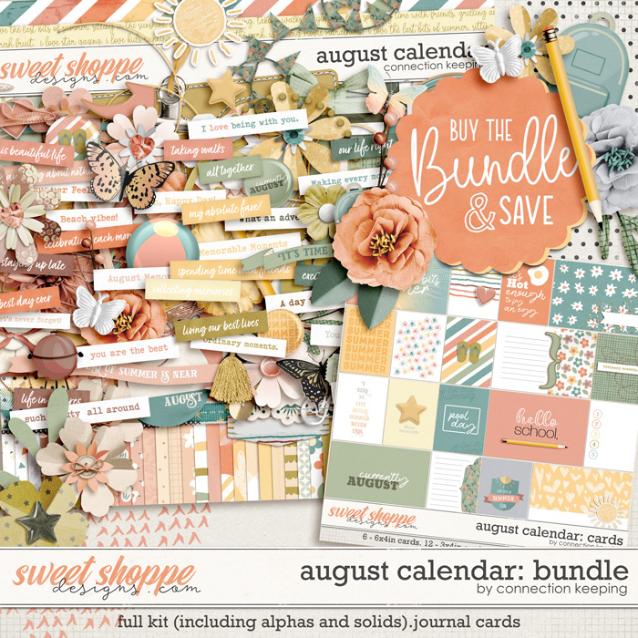 Digital Scrapbook Bundle | August Calendar Bundle by Connection Keeping ...
