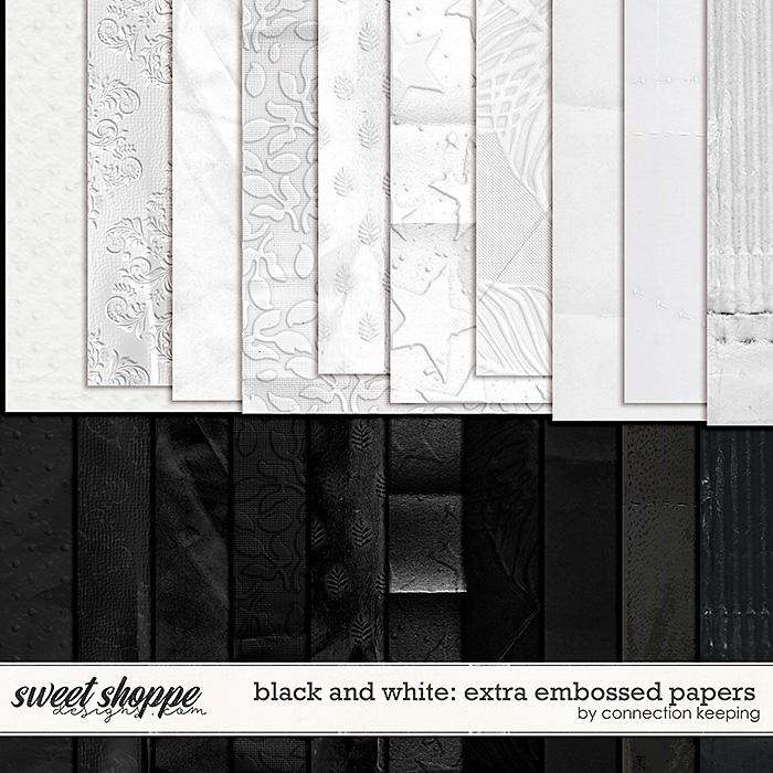 Digital Scrapbook Kit | Black & White: Extra Embossed Papers by ...