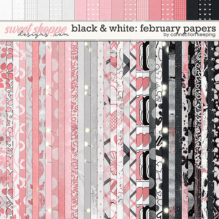 Digital Scrapbook Paper Pack| Black & White: February Papers by ...