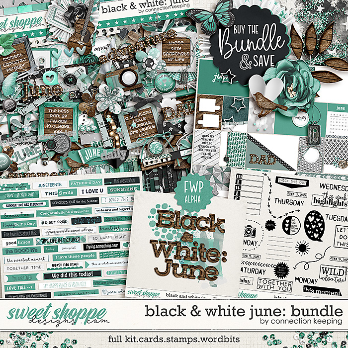 Digital Scrapbook Bundle| Black & White: June Bundle by Connection ...