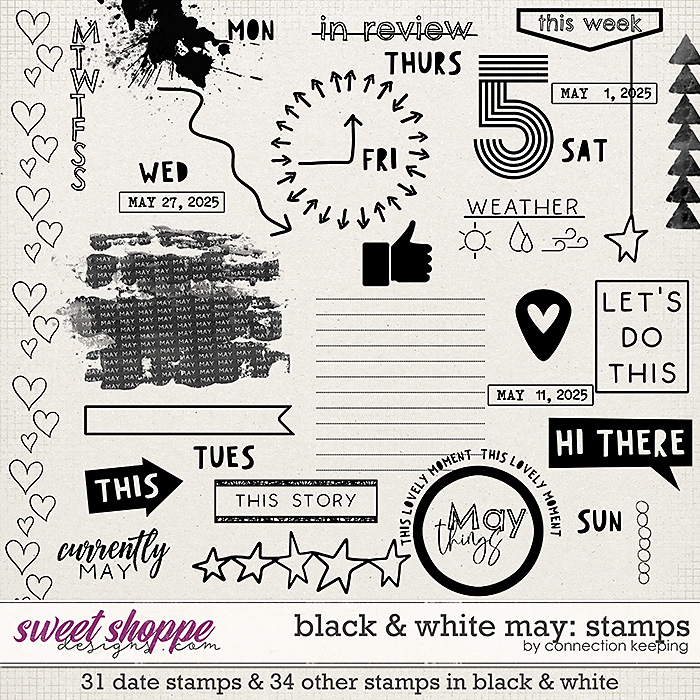 Digital Scrapbook Bundle| Black & White: May Bundle by Connection ...