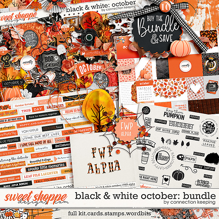 Digital Scrapbook Bundle| Black & White: October Bundle by Connection ...