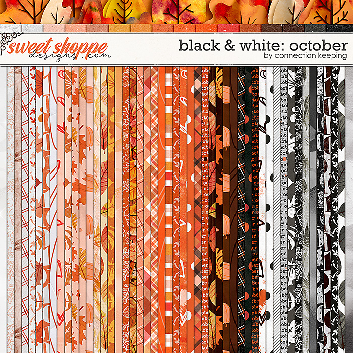 Digital Scrapbook Bundle| Black & White: October Bundle by Connection ...