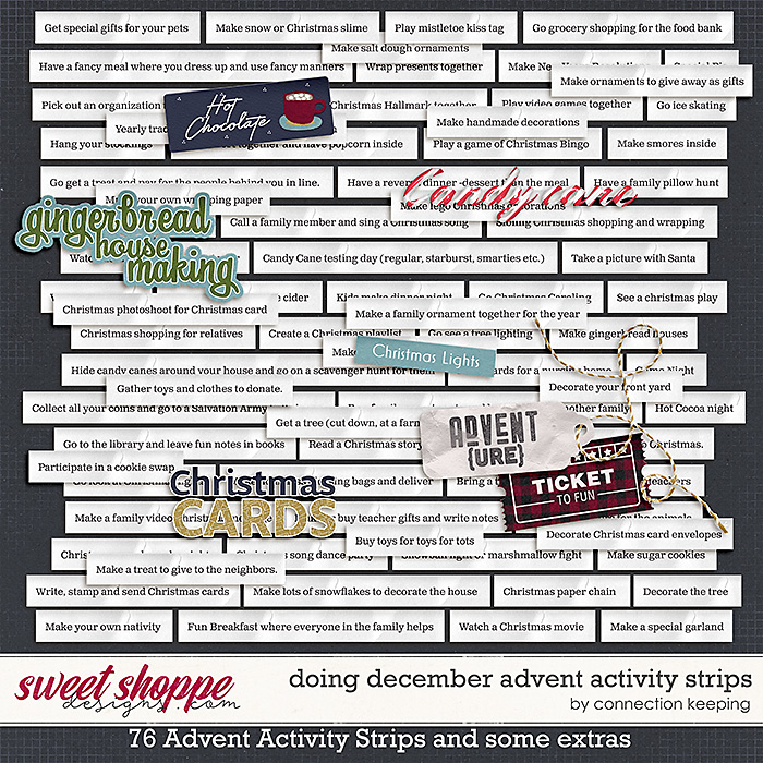 Digital Scrapbook Wordstrips | Doing December Advent Activity Word ...