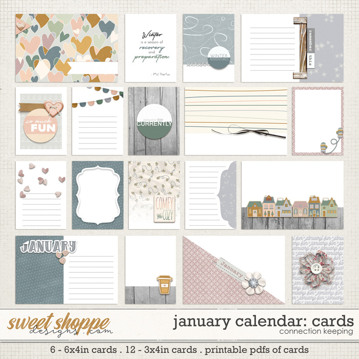 Digital Scrapbook Bundle | Monthly Calendar Journal Cards Collection ...