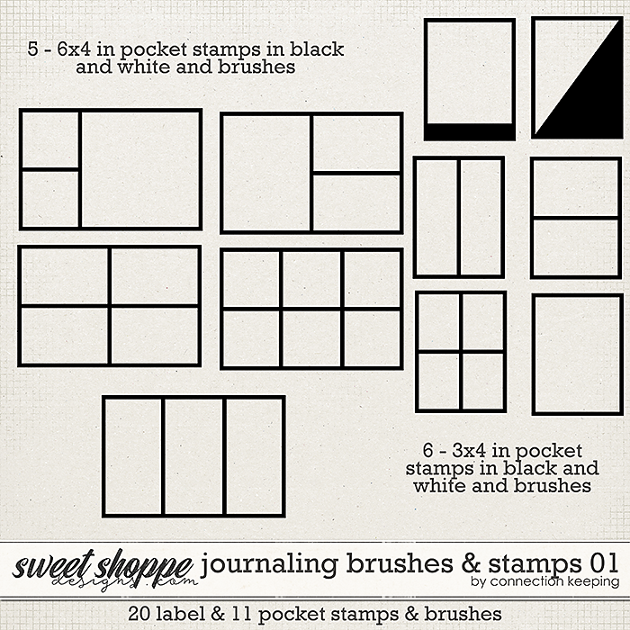 Digital Scrapbook Pack| Pocket Scrapbooking Labels & Pockets in Stamps ...