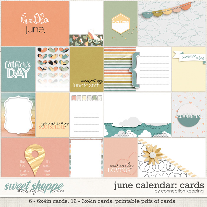 Digital Scrapbook Bundle | Monthly Calendar Journal Cards Collection ...
