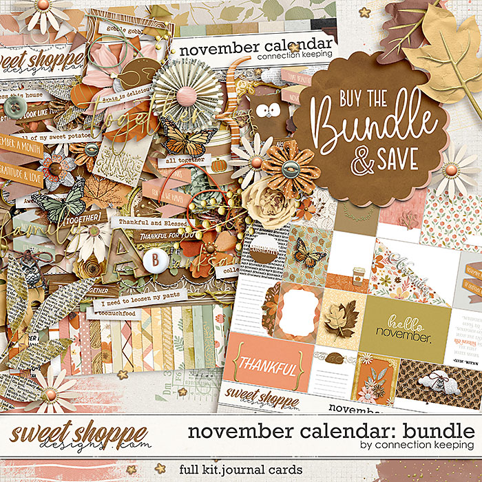 Digital Scrapbook Bundle | November Calendar Bundle by Connection ...