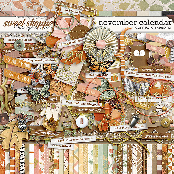 Digital Scrapbook Bundle | November Calendar Bundle by Connection ...