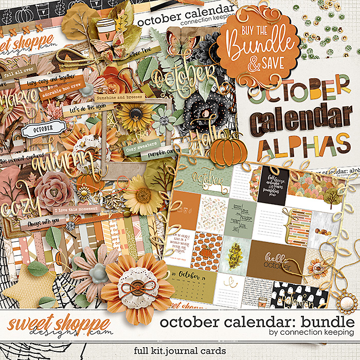 Digital Scrapbook Bundle | October Calendar Bundle by Connection ...