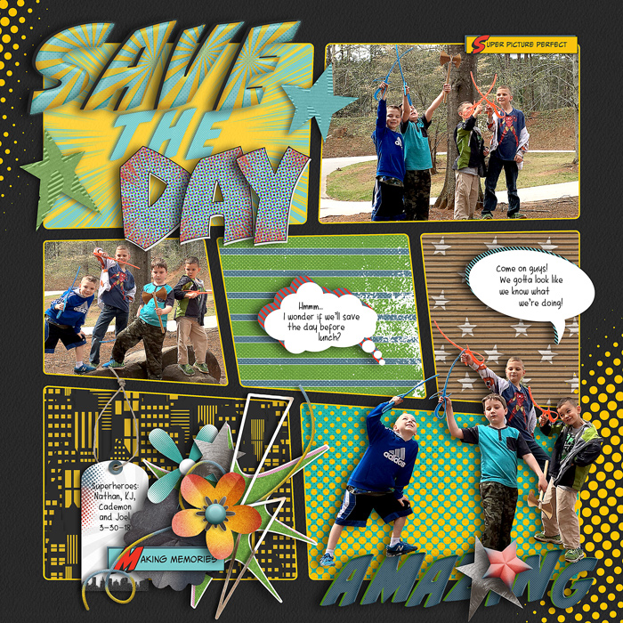 Digital Scrapbook Template Pack | Super Duper Hero Comic Book Templates ...