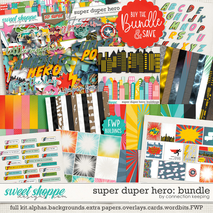 Digital Scrapbook Bundle | Super Duper Hero Bundle by Connection ...