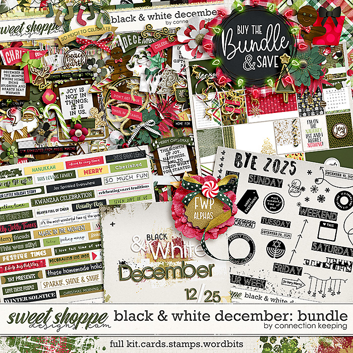 Digital Scrapbook Bundle| Black & White: December Bundle by Connection ...